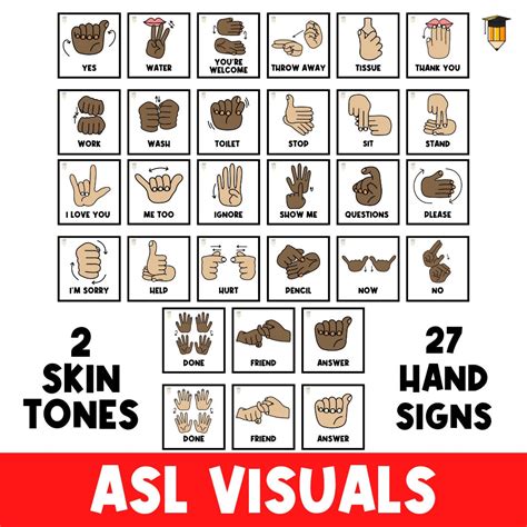 Asl Picture Cards Hand Signs Sign Language Flashcards Communication Flash Cards Busy