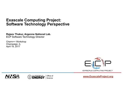 Ppt Exascale Computing Project Software Technology Perspective Rajeev Powerpoint