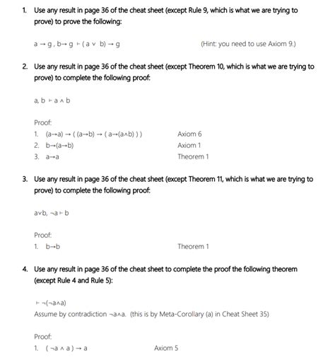 Solved 1 Use Any Result In Page 36 Of The Cheat Sheet