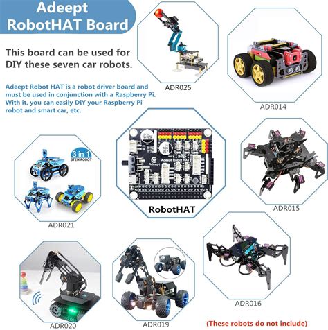 adeept raspberry pi robot hat kit motor driver and pwm servo motor