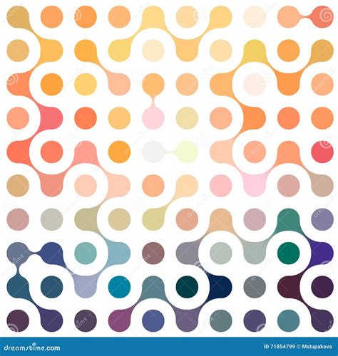 Multicolor Molecules Seamless Pattern Stock Vector Illustration Of