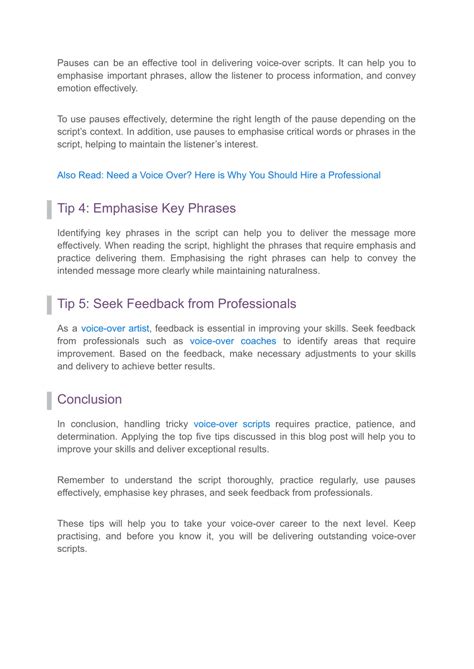 PPT - Top 5 Tips for Tricky Voice Over Scripts PowerPoint Presentation ...