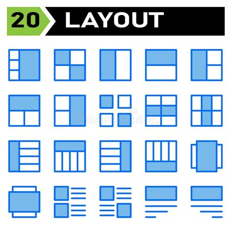 layout icon set include layout grid dashboard interface user