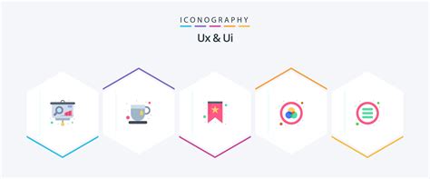 Ux And Ui Flat Icon Pack Including Menu List Bookmark Paint Rgb Vector Art At