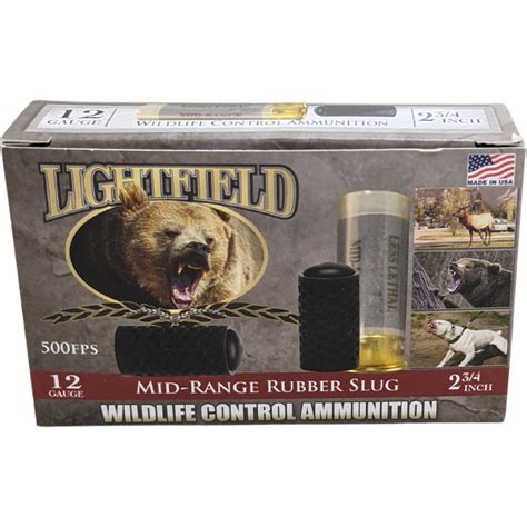 Lightfield 12 Gauge Mid Range Rubber Slug Ammunition Kodiak Wildlife