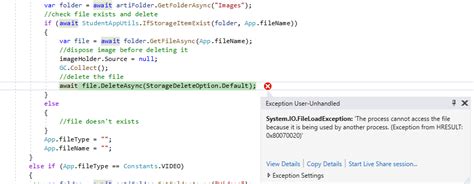 Bitmapimage Delete Cannot Access The File Because It Is Being Used