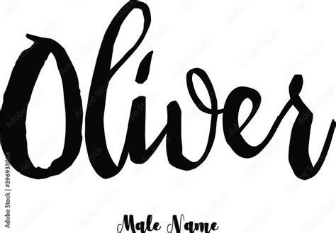 Oliver Male Name Cursive Calligraphy Text On White Background Stock Vector Adobe Stock