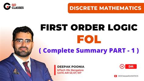 First Order Logic Complete Summary Part 1 Predicate Logic