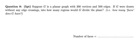 Solved Question Pt Suppose G Is A Planar Graph With Chegg