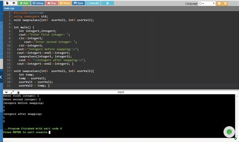 621 Lab Swapping Variables Write A Program Whose Input Is Two