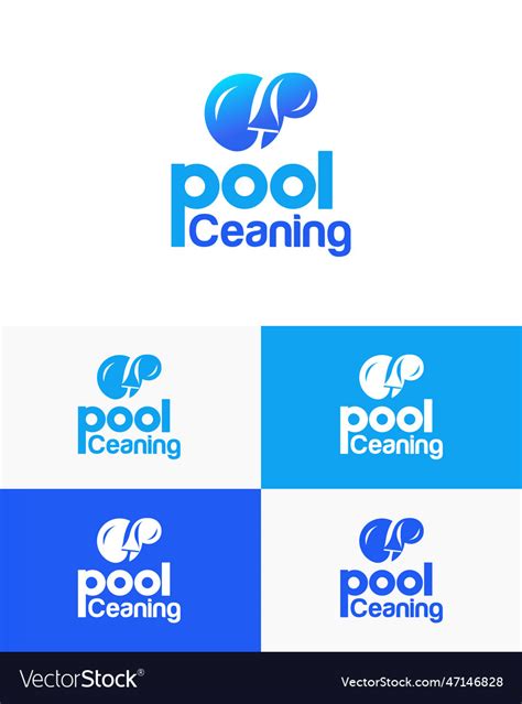 Swimming Pool Cleaning Service Logo Design Royalty Free Vector Vectorstock