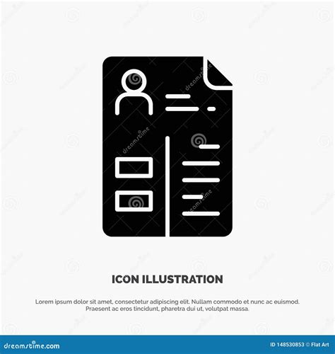 Curriculum Cv Job Portfolio Solid Glyph Icon Vector Stock Vector Illustration Of Business