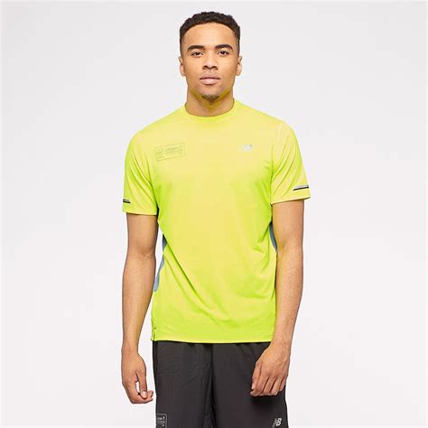 New Balance Ice 2e Short Sleeve Tshirt Solar Yellow Mens Clothing