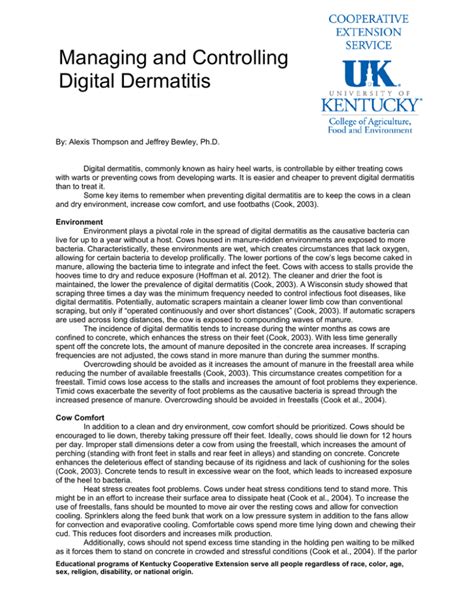 Managing And Controlling Digital Dermatitis