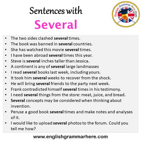 Sentences With Several Several In A Sentence In English Sentences For