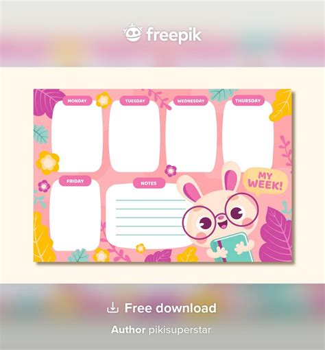 Back To School Timetable In Flat Design Free Vector School