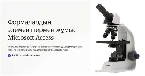 Формалардың элементтермен жұмыс Microsoft Access