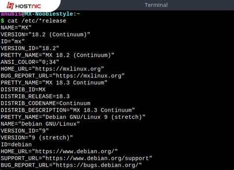 command line release linux hostnic id