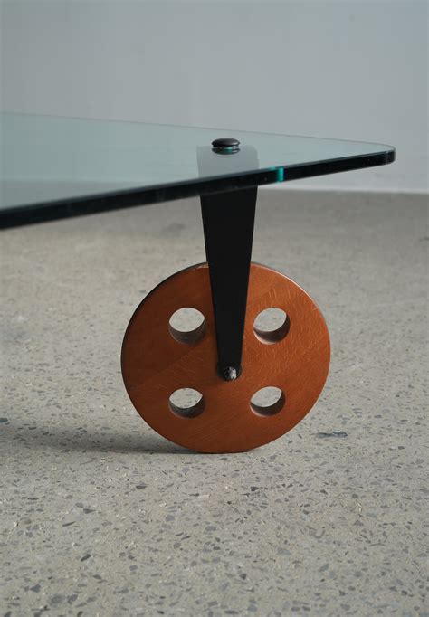 Coffee Table On Wheels By Gae Aulenti For Fontana Arte Le Centerpiece