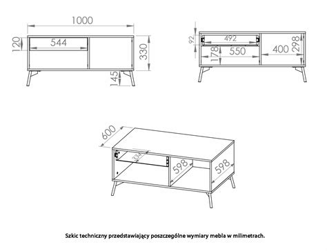 Ława Kawowa Sivly 100x60 Cm Dąb Castelloczarny Selsey