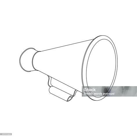 손으로 그린 아이 그림 만화 벡터 일러스트 레트로 메가폰 아이콘 흰색 배경에 고립 개념에 대한 스톡 벡터 아트 및 기타 이미지 개념 개념과 주제 경계 표지 Istock