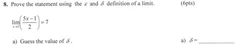 solved 8 prove the statement using the ε and δ definition