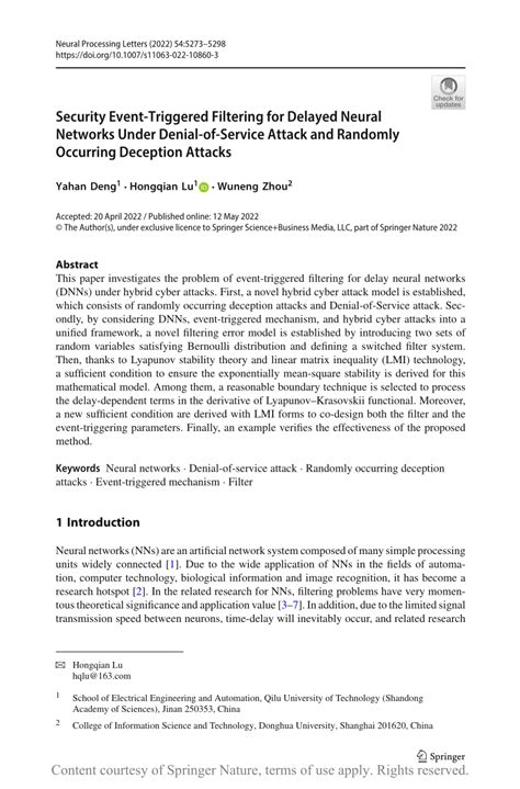 security event triggered filtering for delayed neural networks under