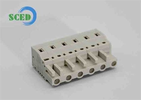 7 50mm Double Levels Pluggable Terminal Block Header For Pcb Pa66 Male Sockets 2 16p