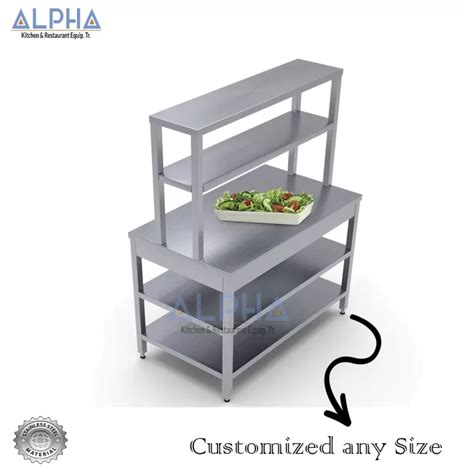 Ss Table With 2 Shelves Alpha Kitchen Factory