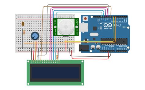 circuit design motion detection sensor tinkercad