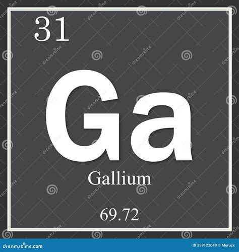 Gallium Chemical Element Dark Square Symbol Stock Illustration Illustration Of Gallium Table