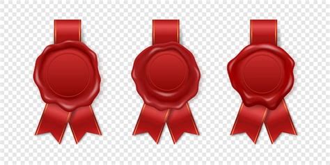 벡터 3d 현실적인 빈티지 레드 스탬프 왁 스 물개 세트 품질 인증서 문서 편지 봉투 인쇄물 왁 스 휘장 태그 보장 비밀 서명