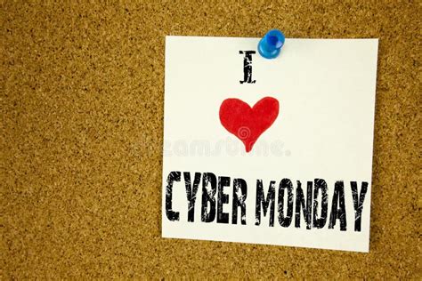 Hand Writing Text Caption Inspiration Showing I Love Cyber Monday
