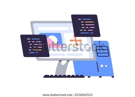 Computer Screen Code Script Information Technology Stock Vector Royalty Free 2236062523
