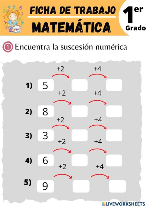 Sucesiones Online Exercise For 1er Grado Sucesiones Numericas