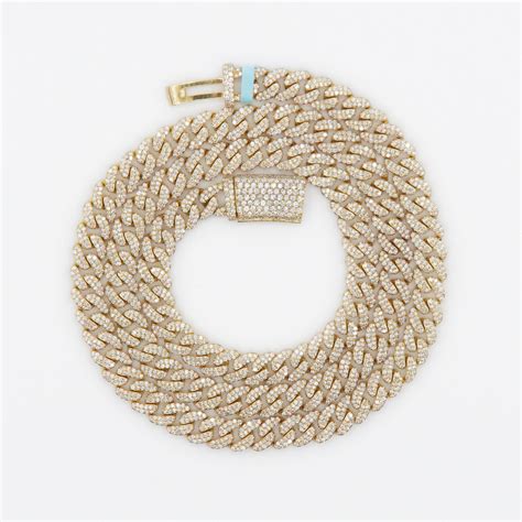 10k Solid Gold 7mm Vs1 Diamond Cuban Chain 10070