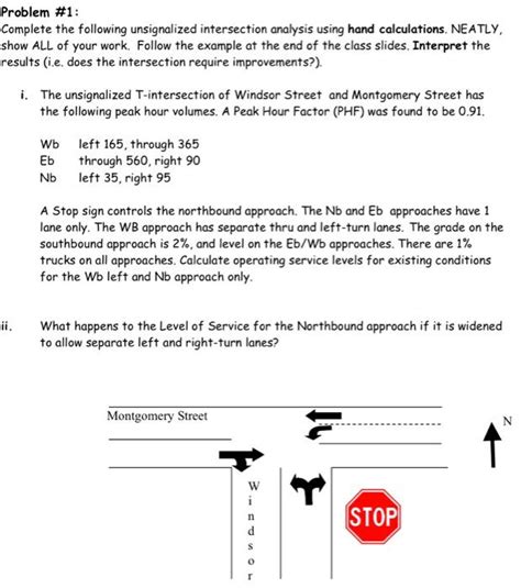 Solved Mplete The Following Unsignalized Intersection Chegg