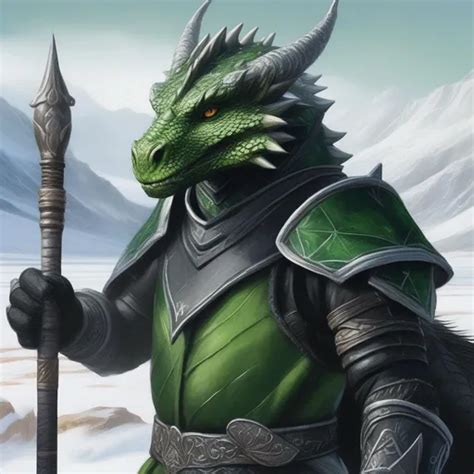 A Face Shot Of A Beautiful Green And Black Dragonbor