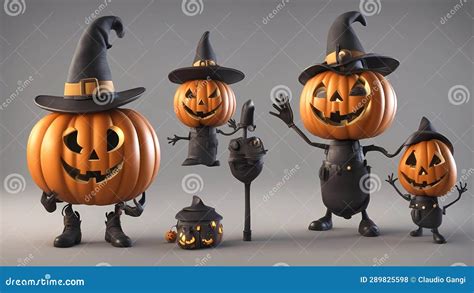 Funny Cute Character Dressed For Halloween Stock Illustration