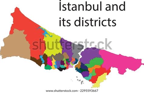Vector Map Istanbul Districts Stock Vector Royalty Free 2295593667