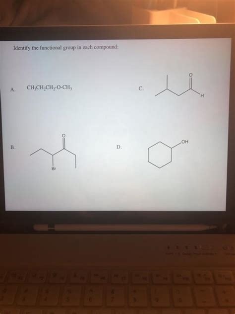 Solved Identify the functional group in each compound А Chegg