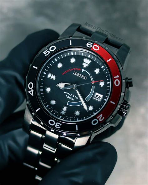 Seiko Kinetic 100m Diver Coke” Bezel Ska389 Keepthetime Watches