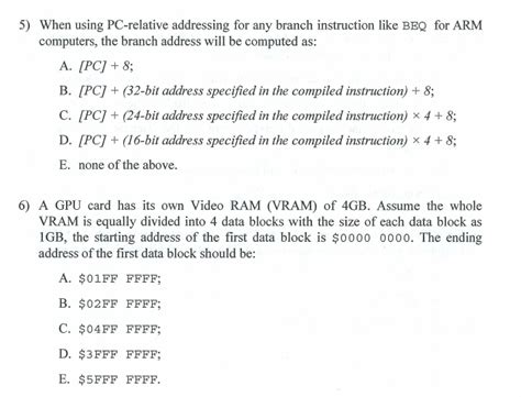 Solved 5 When Using Pc Relative Addressing For Any Branch