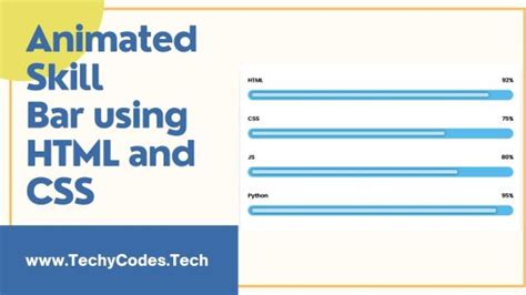 Animated Skills Bar Using Html And Css Techycodes On Tumblr