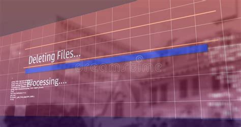 Showing Deleting Files Blue Progress Bar On Gui Over Office With Grid