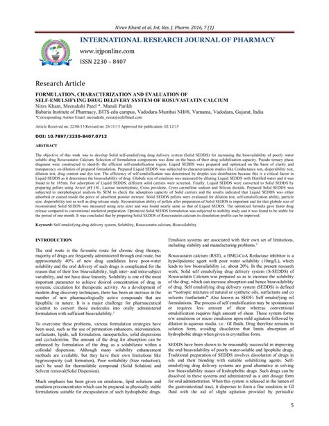 Pdf Formulation Characterization And Evaluation Of Self Emulsifying Drug Delivery System Of