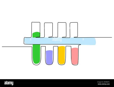 Test Tube Laboratory Equipment And Tools Object One Line Drawing