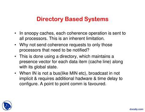 Directory Based Systems Parallel Processing Lecture Slides Slides