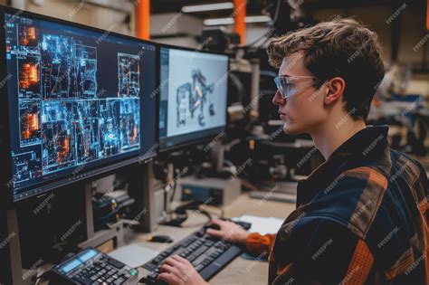 The Engineer Manager Monitors And Controls The Robotic Arm Automation