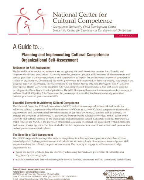 A Guide To Planning And Implementing Cultural Competence Organizational
